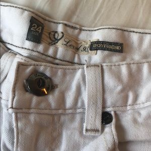 Level 99 | Shorts | Level 99 Boyfriend Shorts In Distressed White ...
